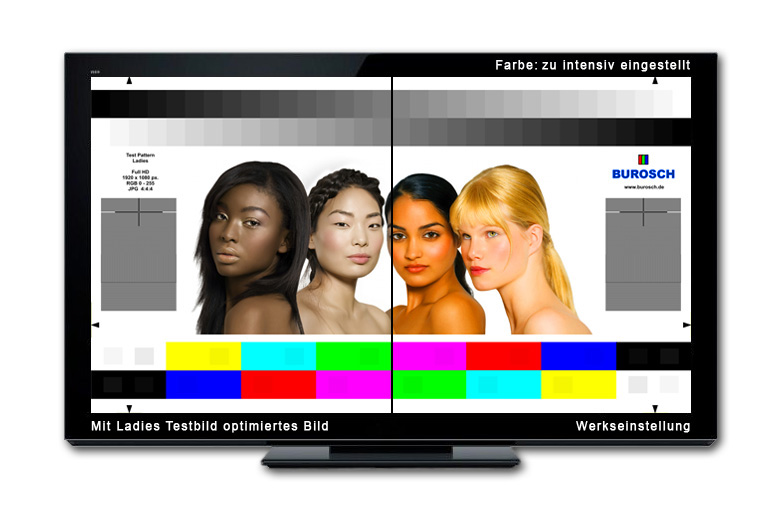 Basis TV Testbild Farbe für die korrekte TV Menüeinstellung